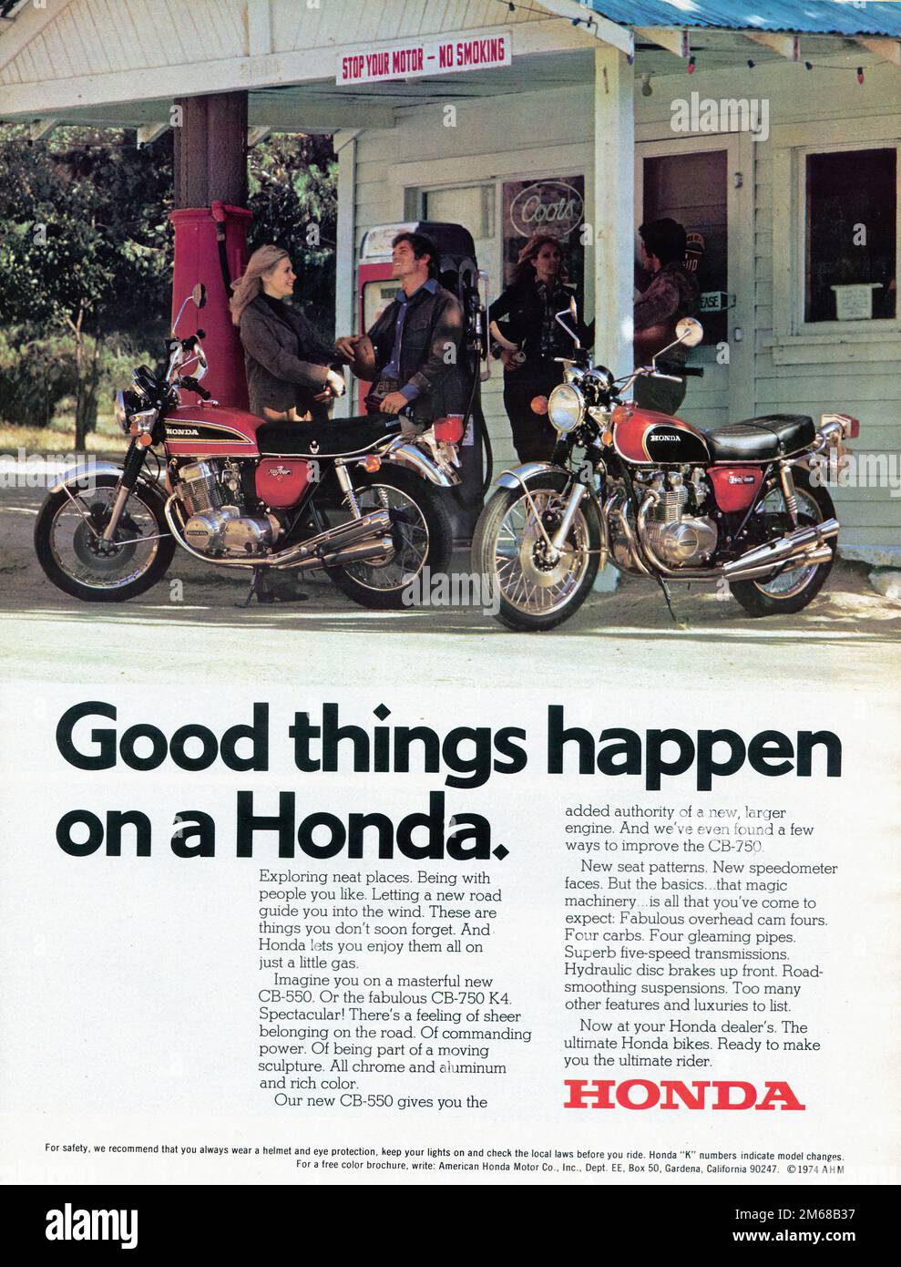 1974 Honda CB-550 Advertising Road & Track March 1974 Stock Photo - Alamy