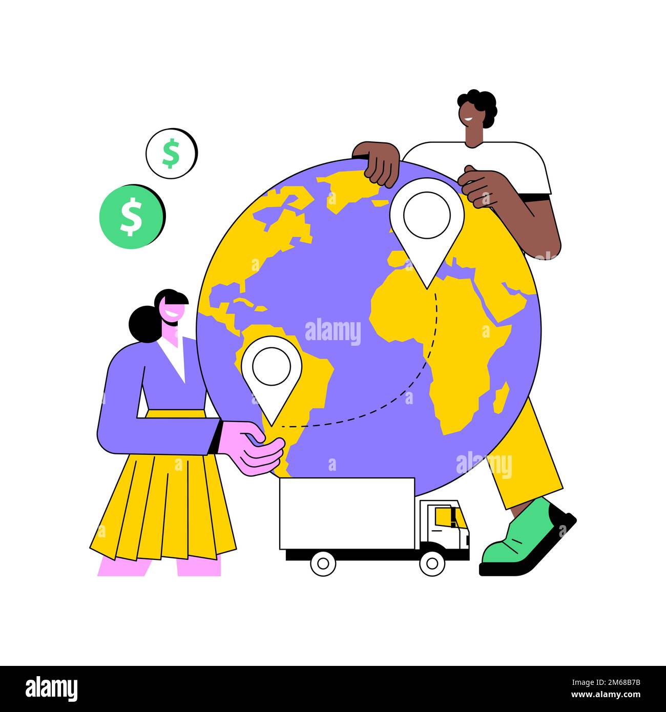 Collaborative Logistics Abstract Concept Vector Illustration Supply Chain Partners Freight