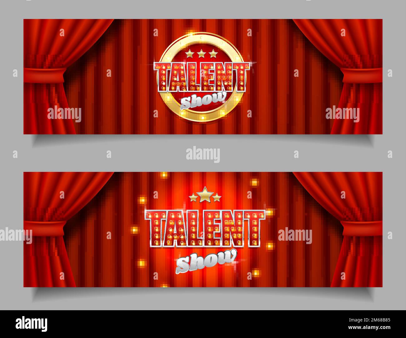 Talent show vector horizontal banner template set Stock Vector Image ...