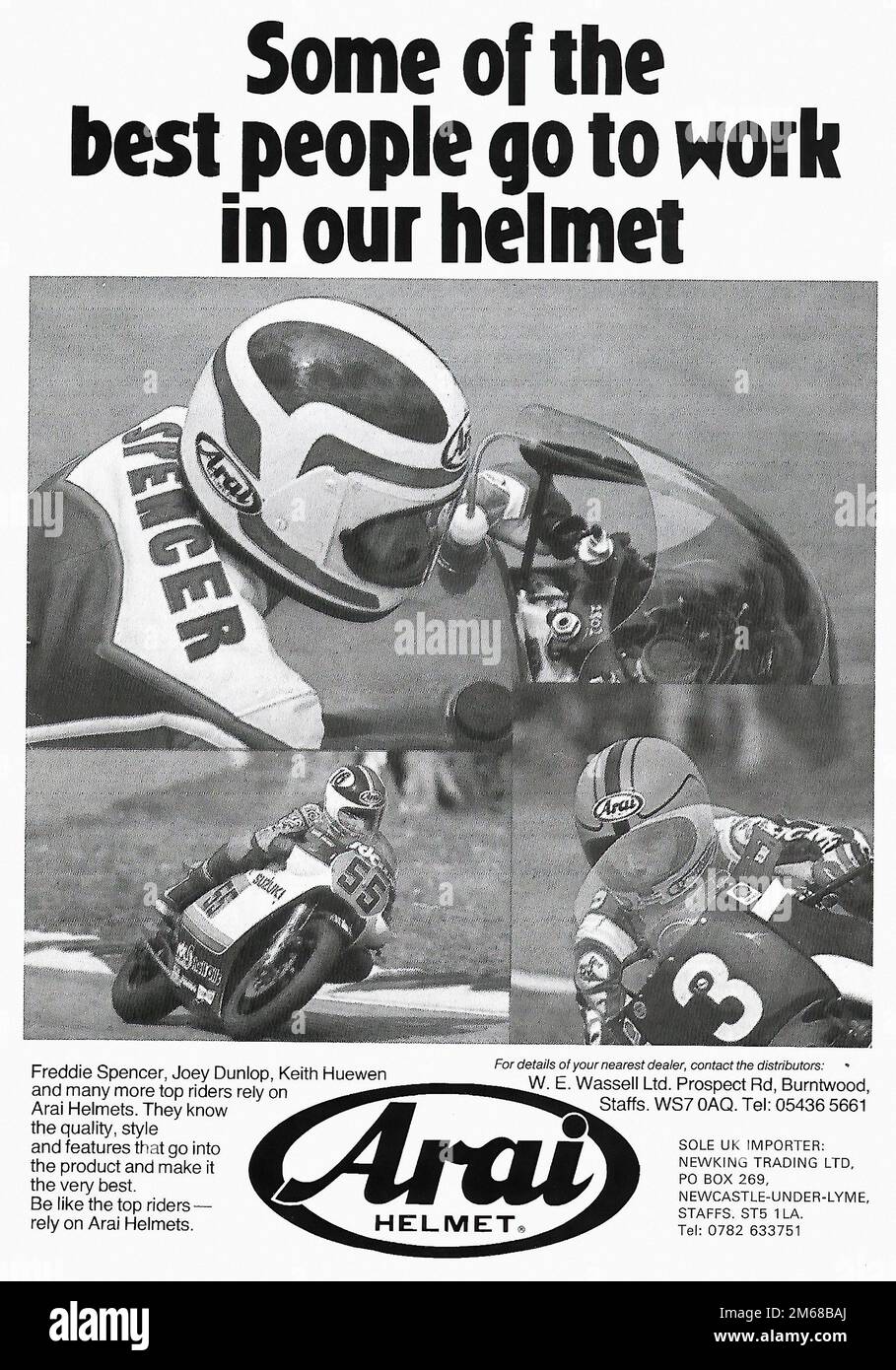 Arai helmets - Vintage Motorcycle Advertising Stock Photo - Alamy