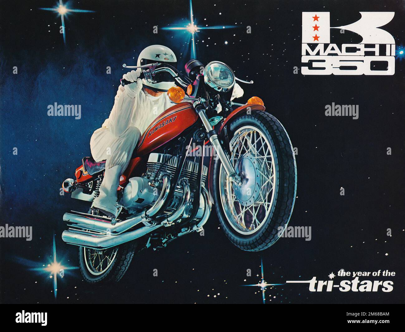1972 Kawasaki 350 Tri-Stars - Vintage Motorcycle Advertising Stock ...