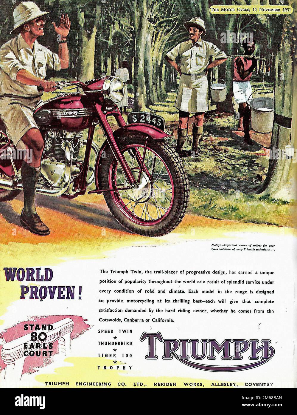 Back in the day.. - Vintage Motorcycle Advertising Stock Photo - Alamy