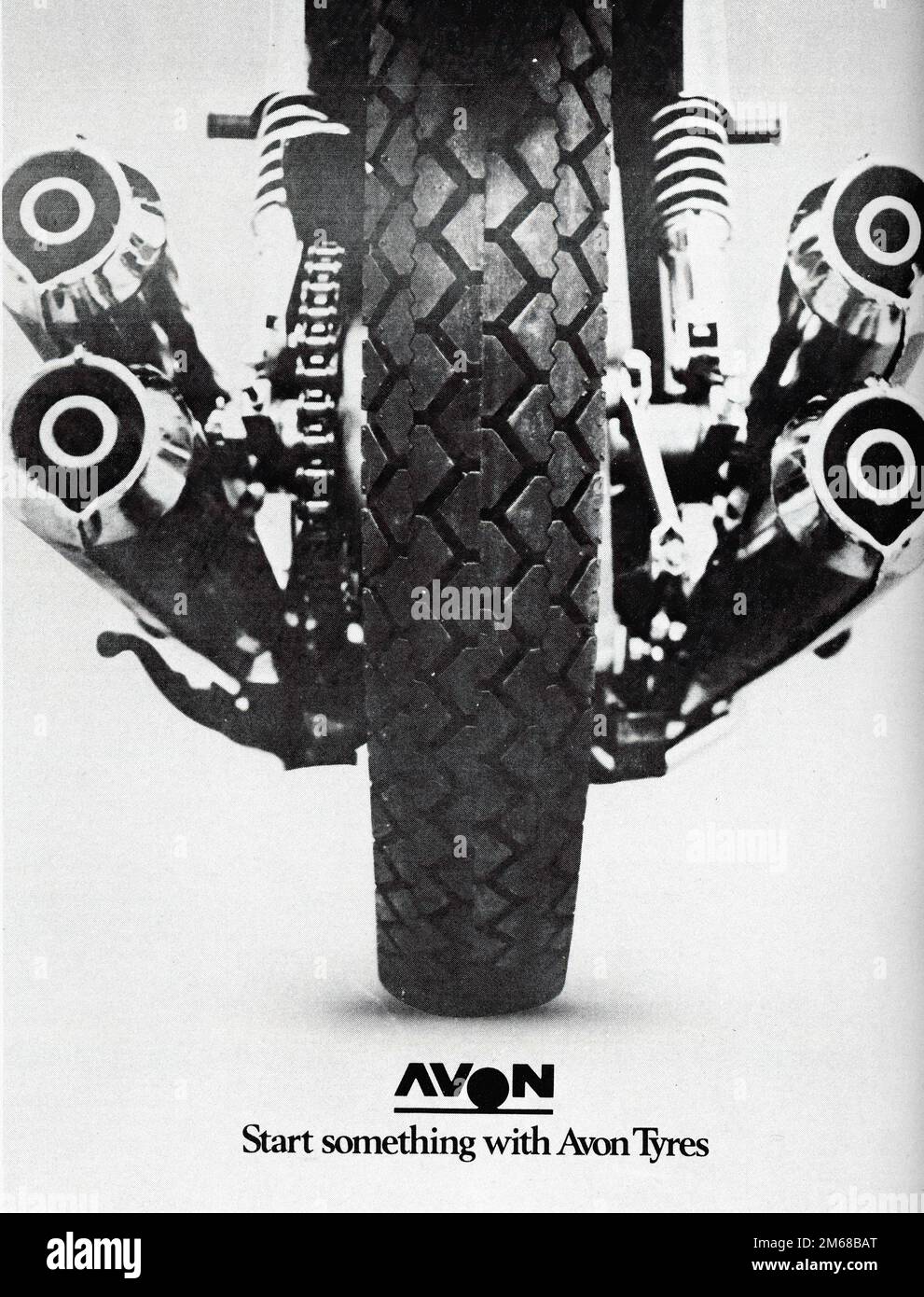 Avon Tyres - Vintage Motorcycle Advertising Stock Photo - Alamy