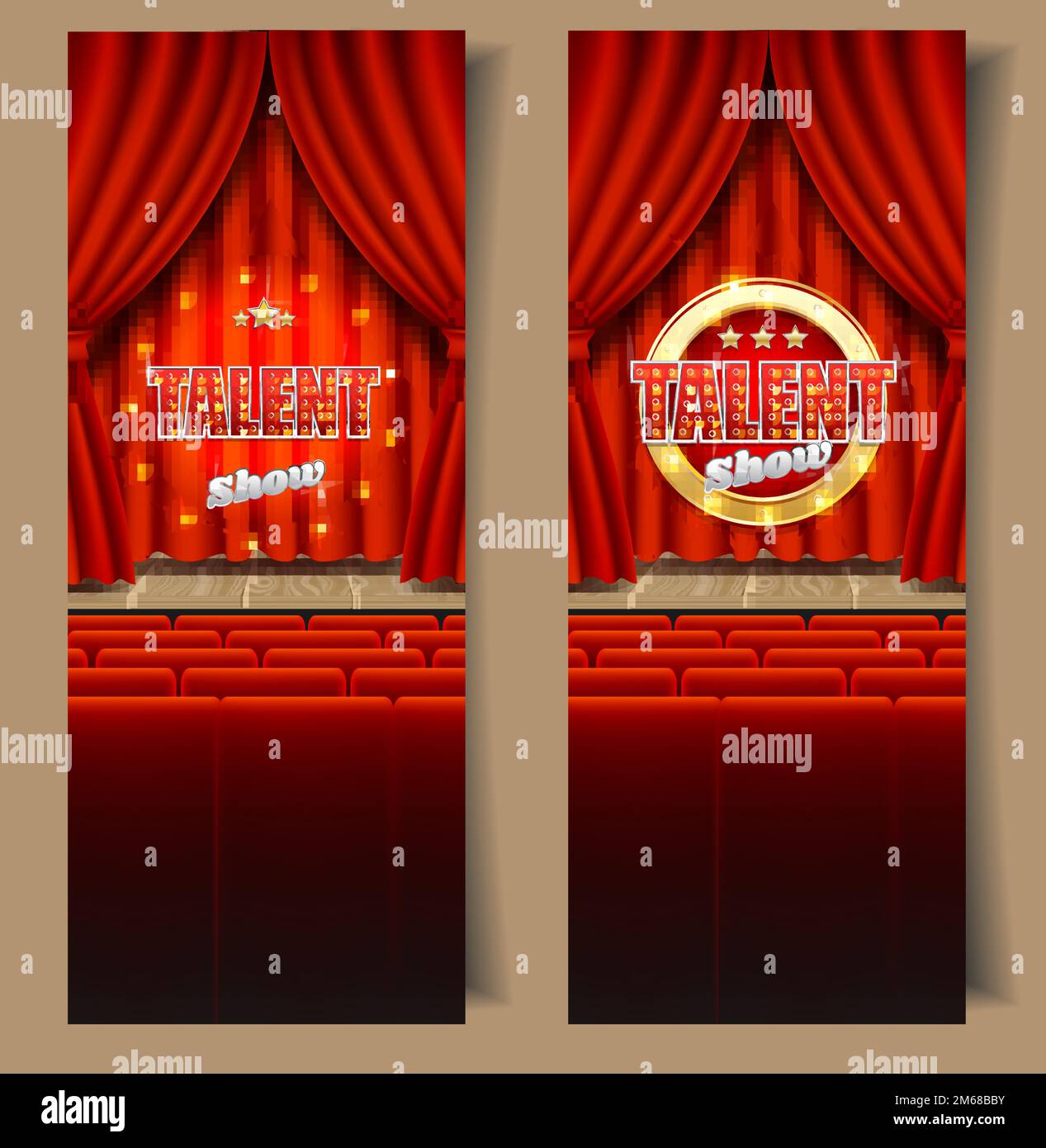 Talent show vector vertical banner template set Stock Vector Image ...