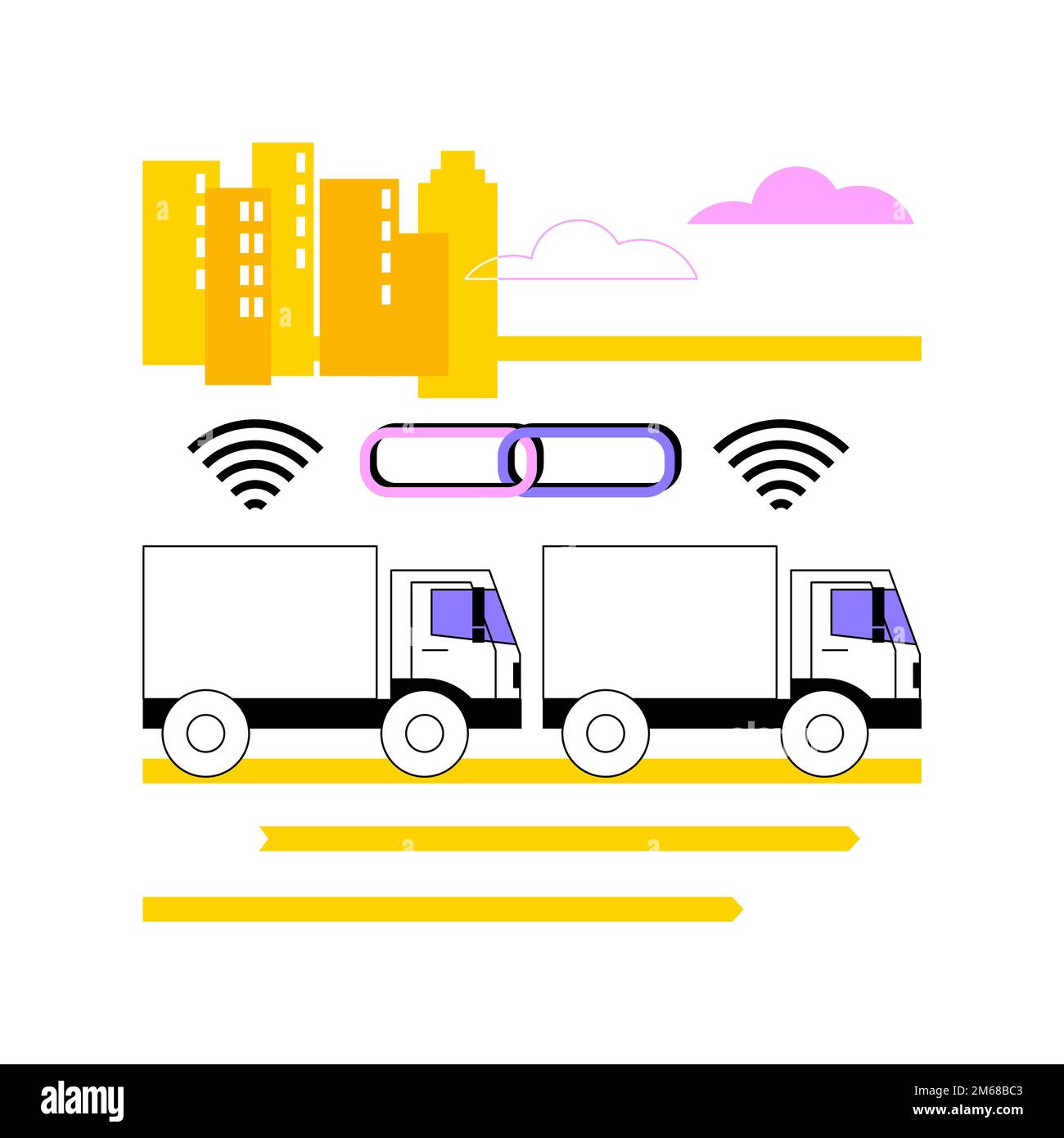 Truck platooning abstract concept vector illustration. Autonomous ...