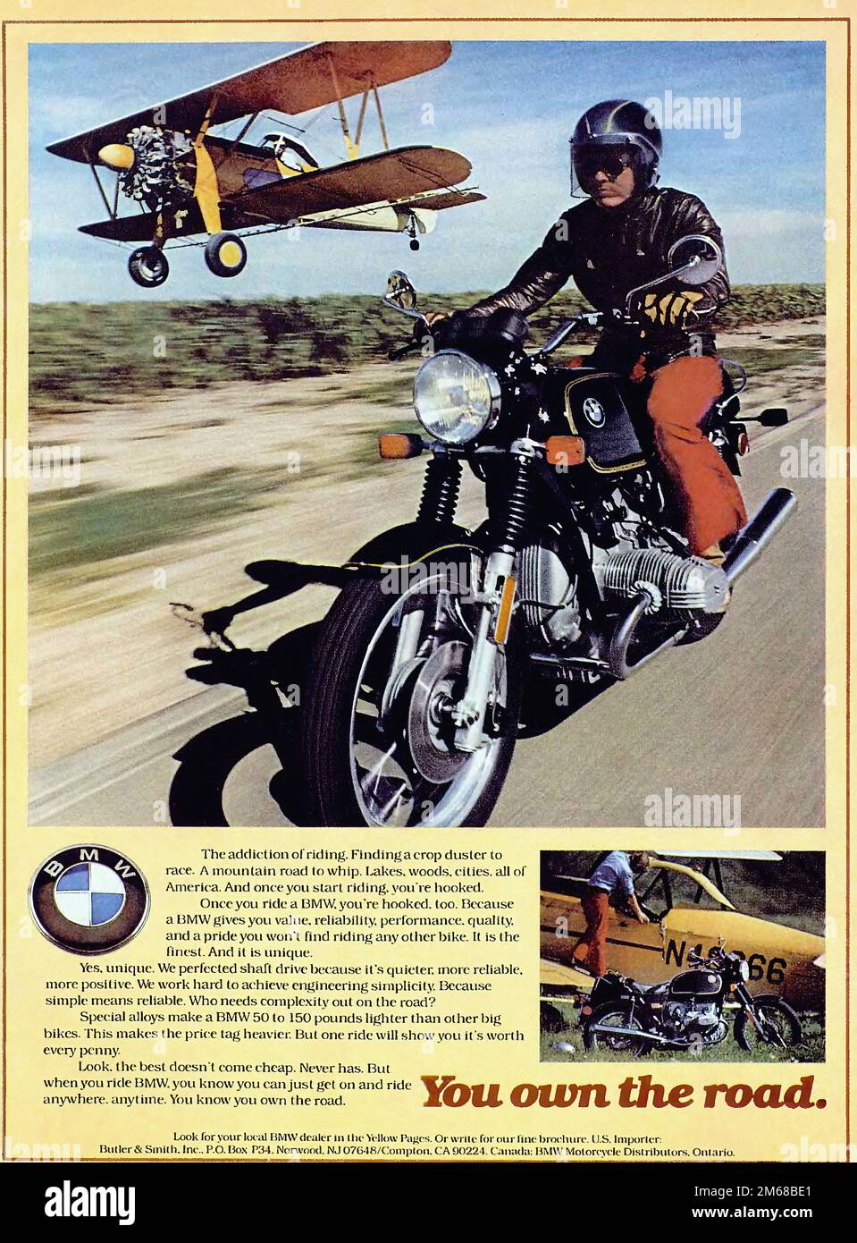 BMW - Vintage Motorcycle Advertising Stock Photo - Alamy