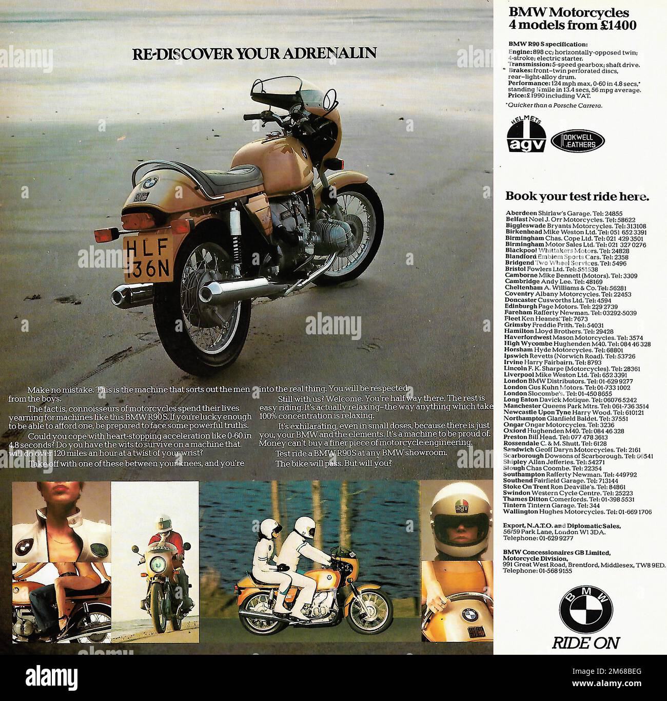 BMW R90S - Vintage Motorcycle Advertising Stock Photo - Alamy
