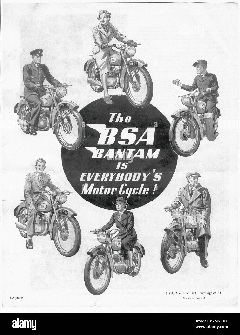 BSA Bantam Advert 50 - Vintage Motorcycle Advertising Stock Photo - Alamy