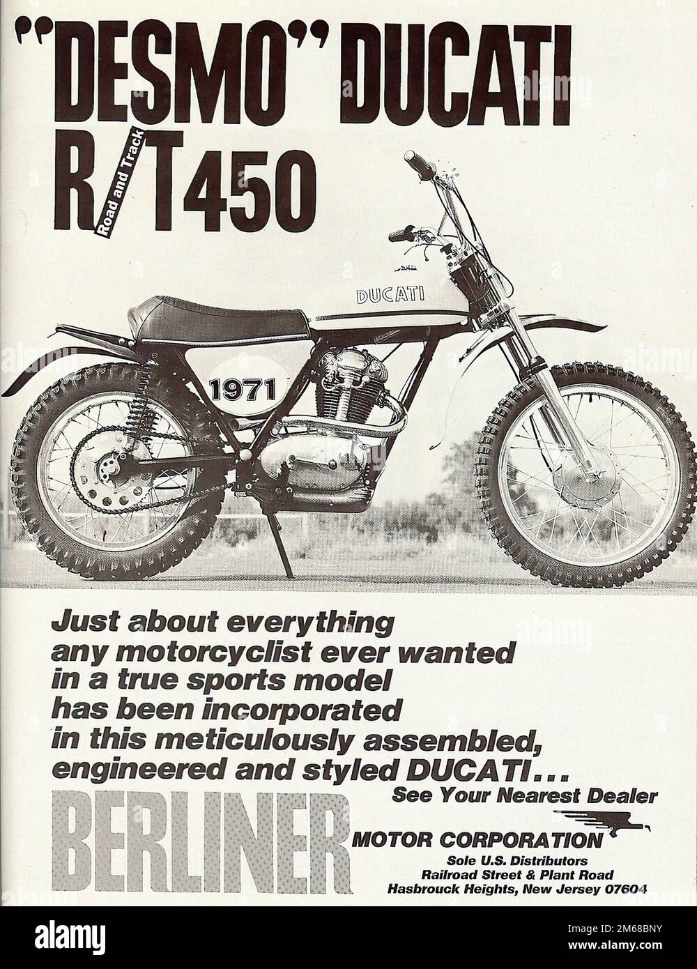 DUCATI Desmo RT 450 - Vintage Motorcycle Advertising Stock Photo - Alamy