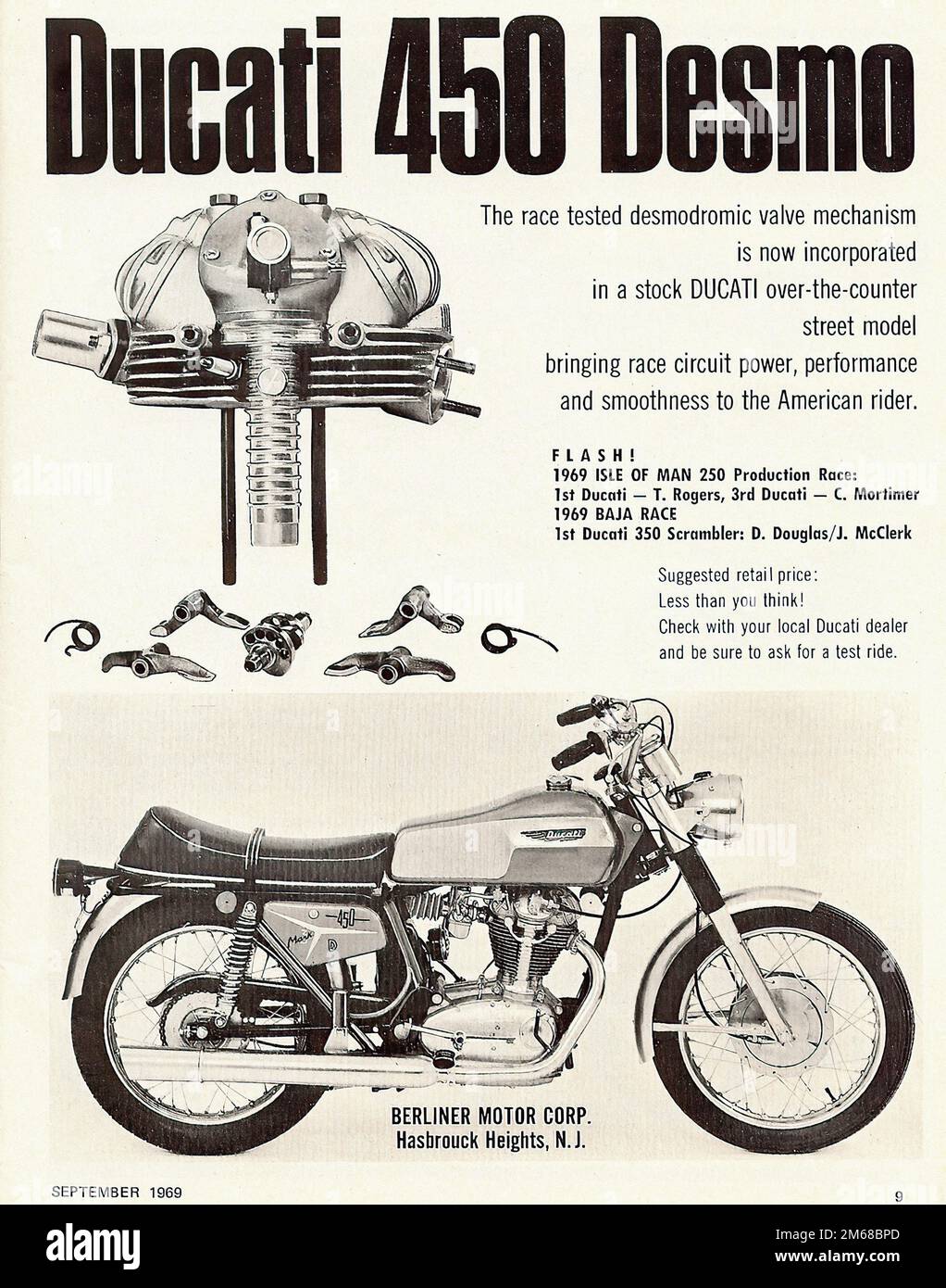 DUCATI 450 Desmo - Vintage Motorcycle Advertising Stock Photo - Alamy