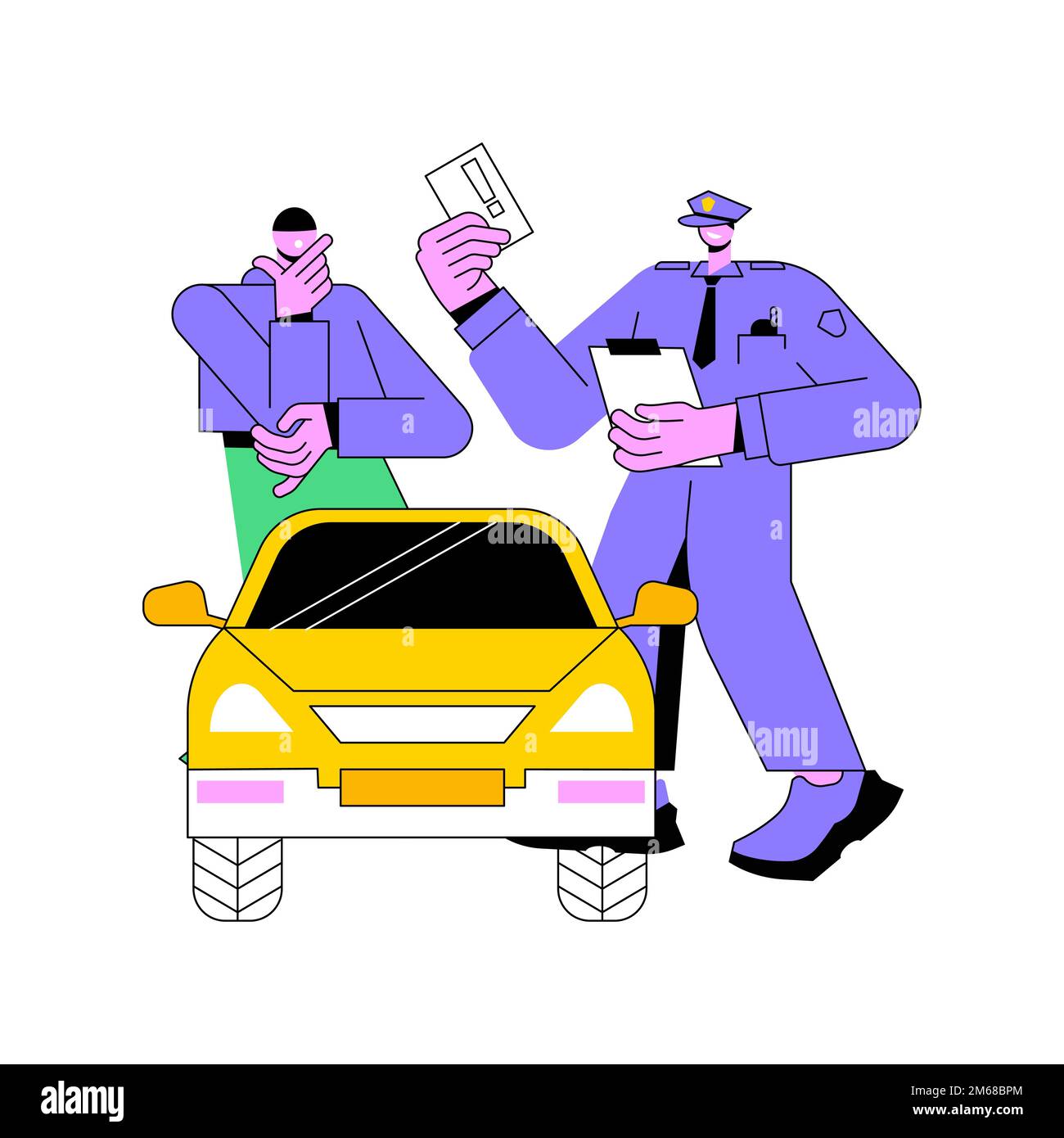 Parking fines abstract concept vector illustration. No parking zone ...