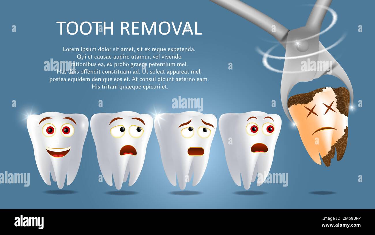 Tooth removal concept vector poster banner template Stock Vector Image ...