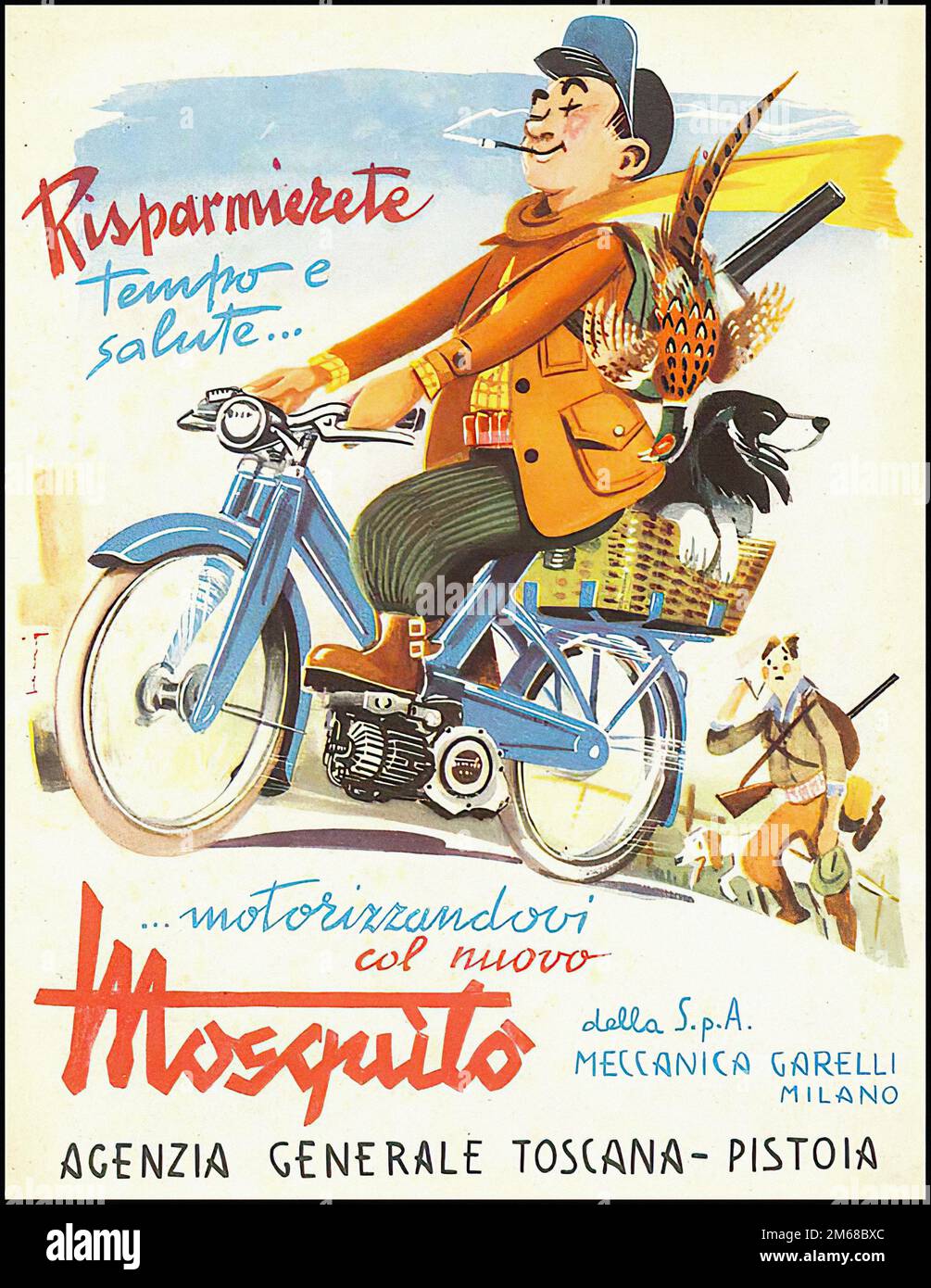 GARELLI Mosquito (1954) - Vintage Motorcycle Advertising Stock Photo ...