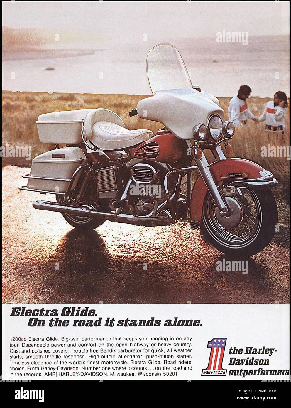 HARLEY-DAVIDSON (1971) - Vintage Motorcycle Advertising Stock Photo - Alamy