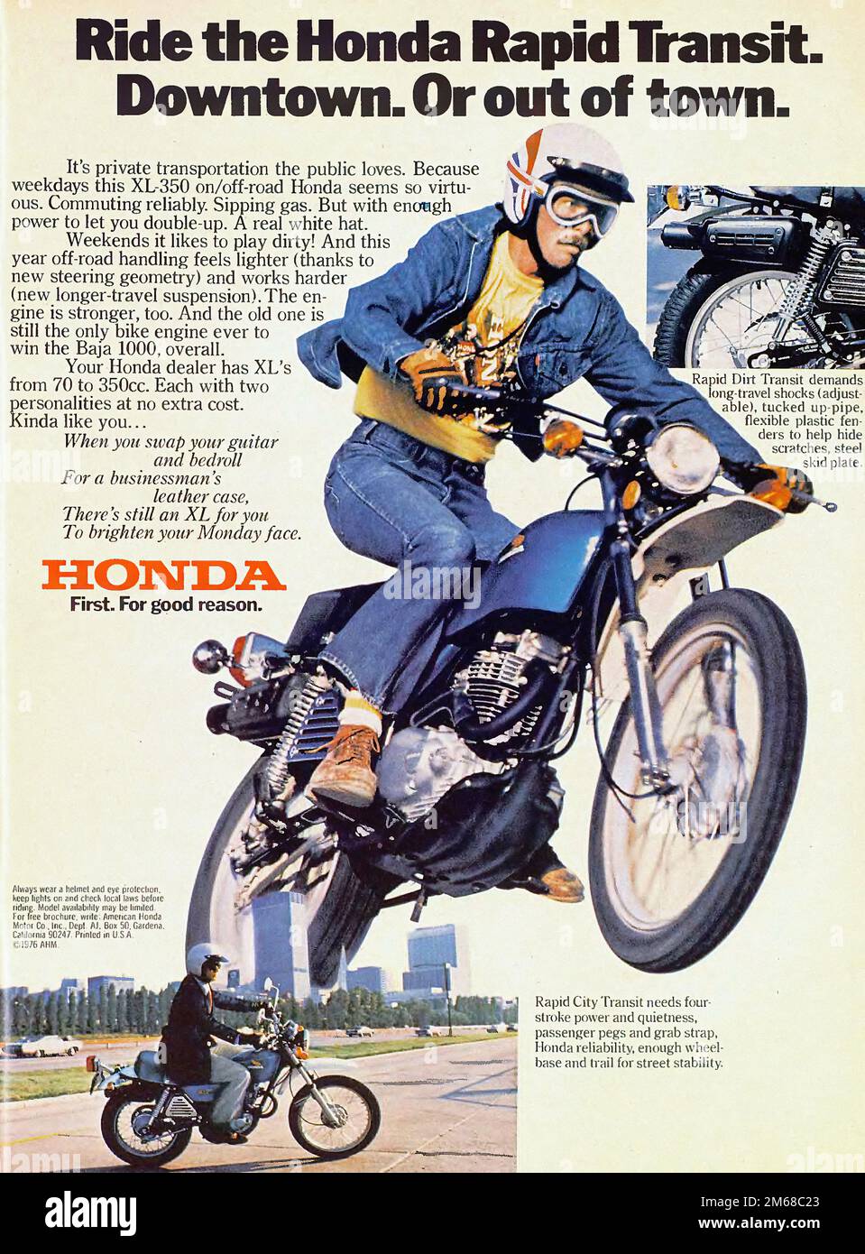 Honda First. For good reason. - Vintage Motorcycle Advertising Stock ...