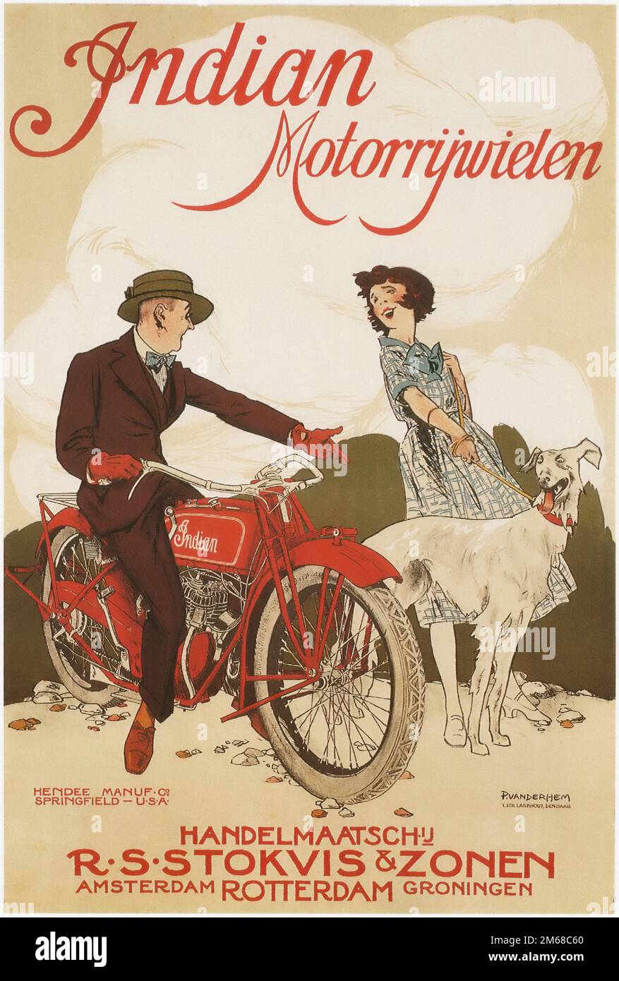 INDIAN Motorrijwielen - Vintage Motorcycle Advertising Stock Photo - Alamy