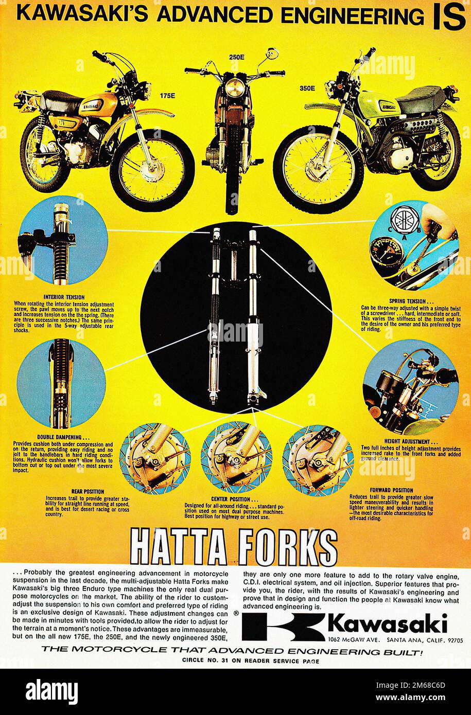 KAWASAKI Enduro (1972) - Vintage Motorcycle Advertising Stock Photo - Alamy