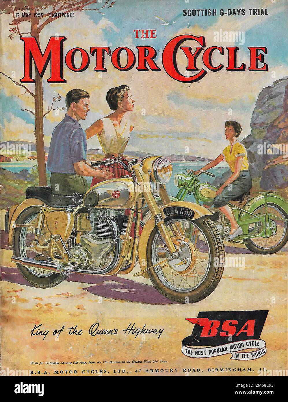 King of the Queen's Highway - Vintage Motorcycle Advertising - The Motorcycle Magazine Stock ...