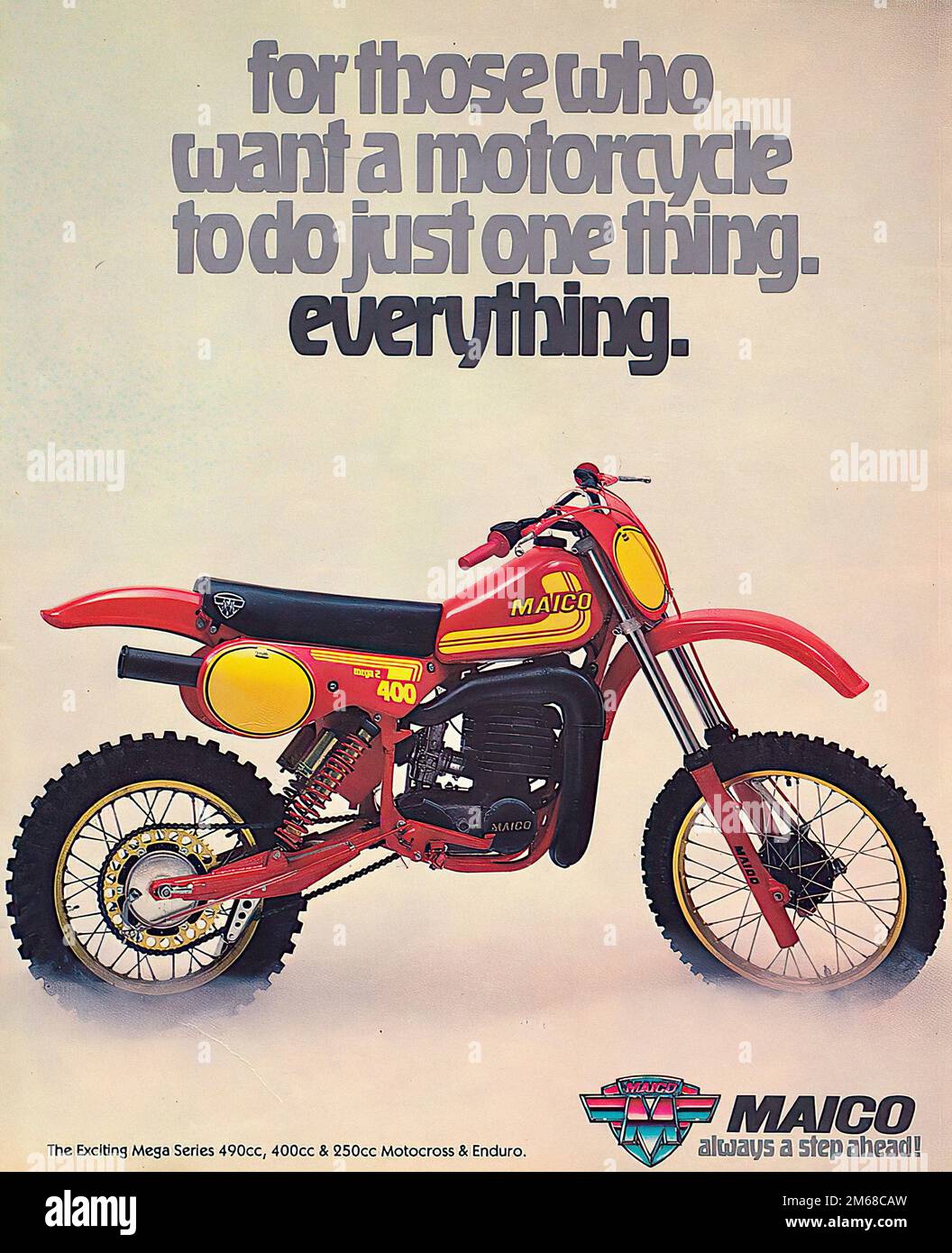 MAICO 400cc Mega Cross - Vintage Motorcycle Advertising Stock Photo - Alamy