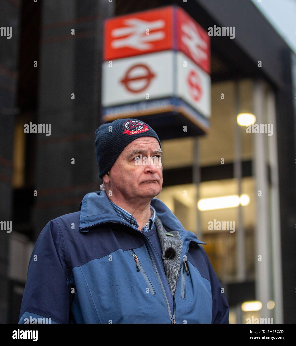 London, England, UK. 3rd Jan, 2023. The National Union of Rail ...