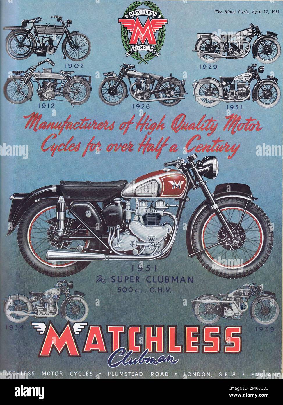 Vintage matchless motorcycle hi-res stock photography and images - Alamy