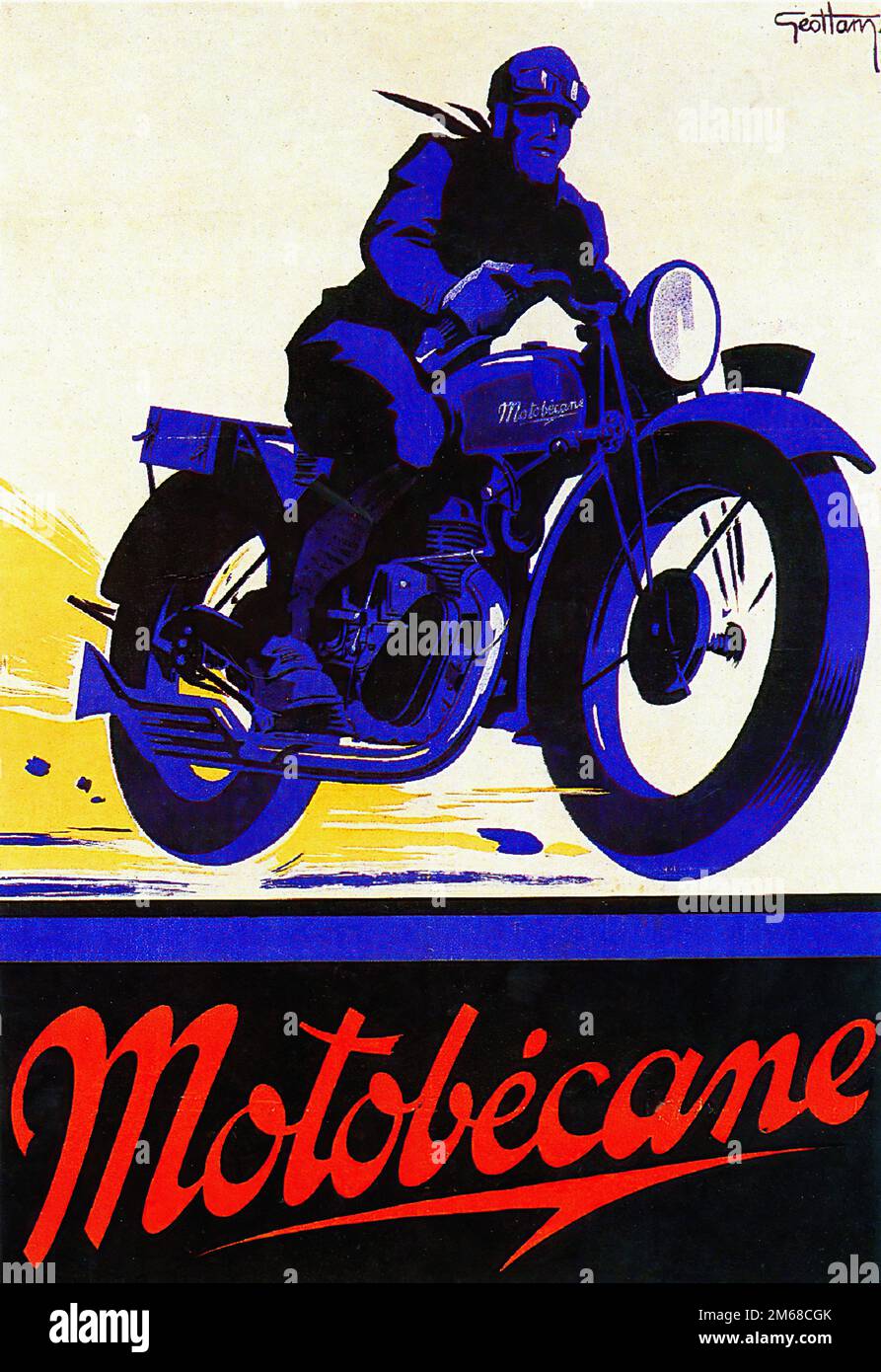 Motobecane motorcycles - Vintage Motorcycle Advertising Stock Photo - Alamy