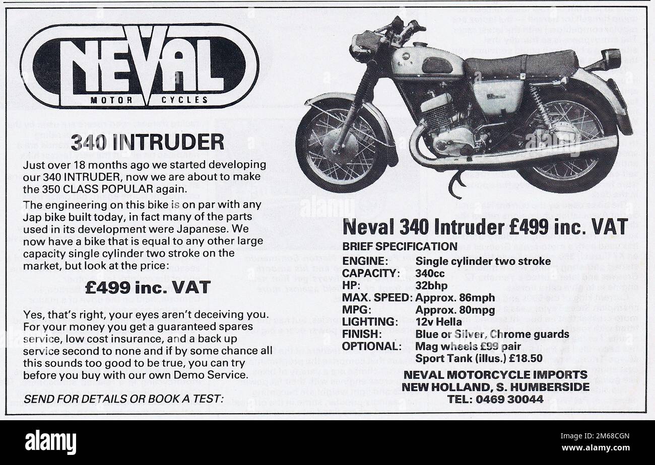 Neval 1981 - Vintage Motorcycle Advertising Stock Photo - Alamy
