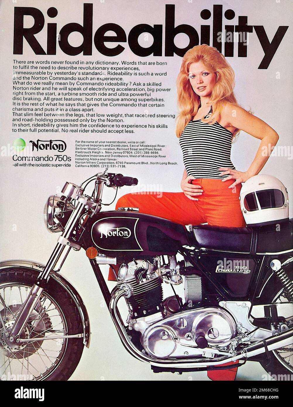 NORTON Commando 750 S - Vintage Motorcycle Advertising Stock Photo - Alamy