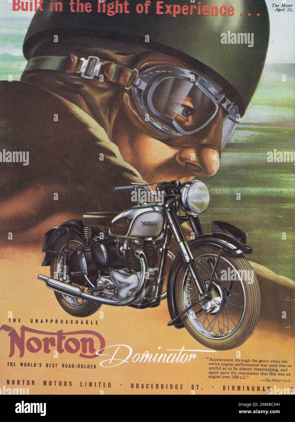 Norton 1951 (2) - Vintage Motorcycle Advertising Stock Photo - Alamy