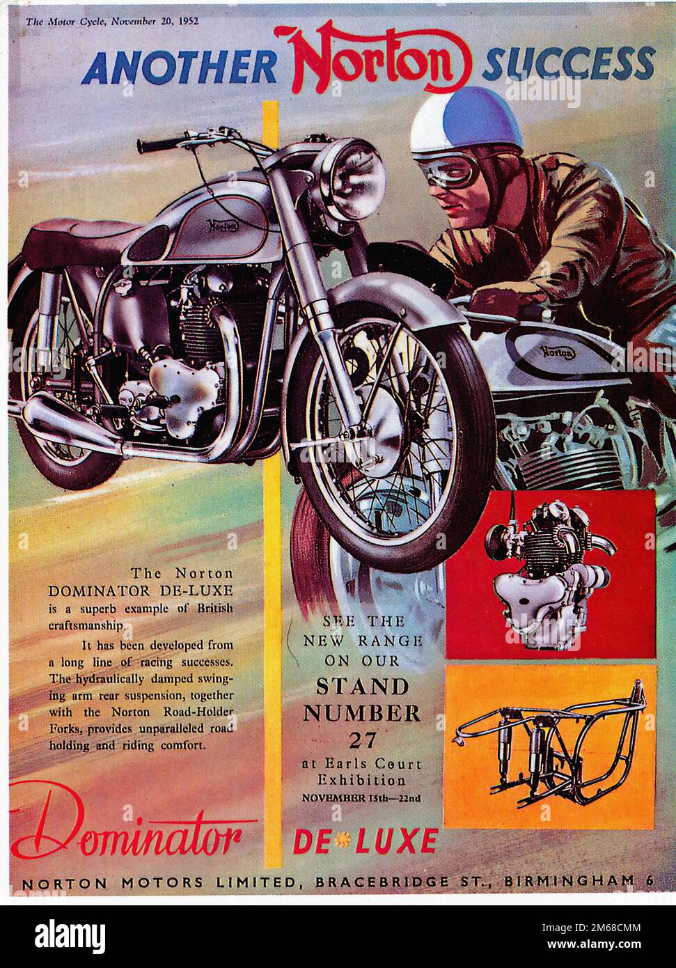 Norton Dominator - Vintage Motorcycle Advertising Stock Photo - Alamy