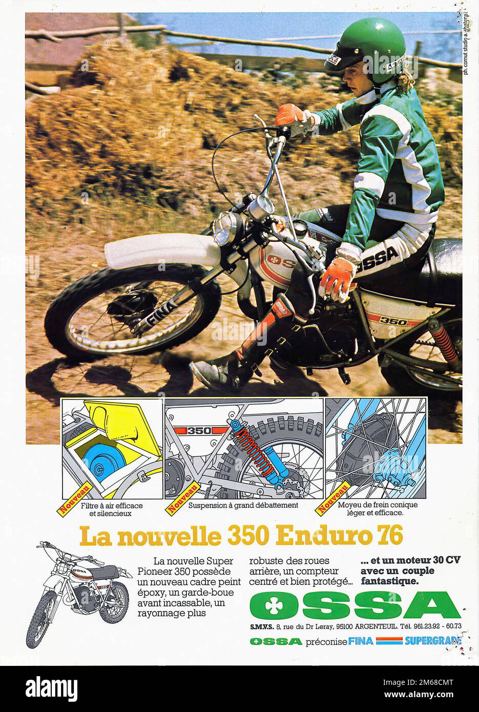 OSSA 350 Super pioneer enduro - Vintage Motorcycle Advertising Stock ...