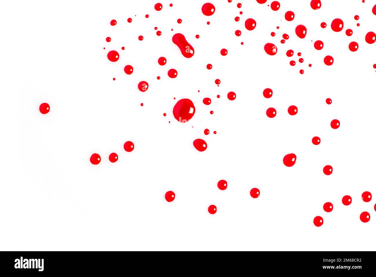 Blood splashed isolated on white background close up Stock Photo - Alamy