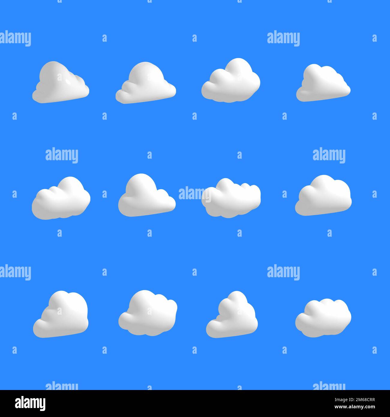 3d Cloud icons set illustration. Cute clouds Sky element Stock Photo ...