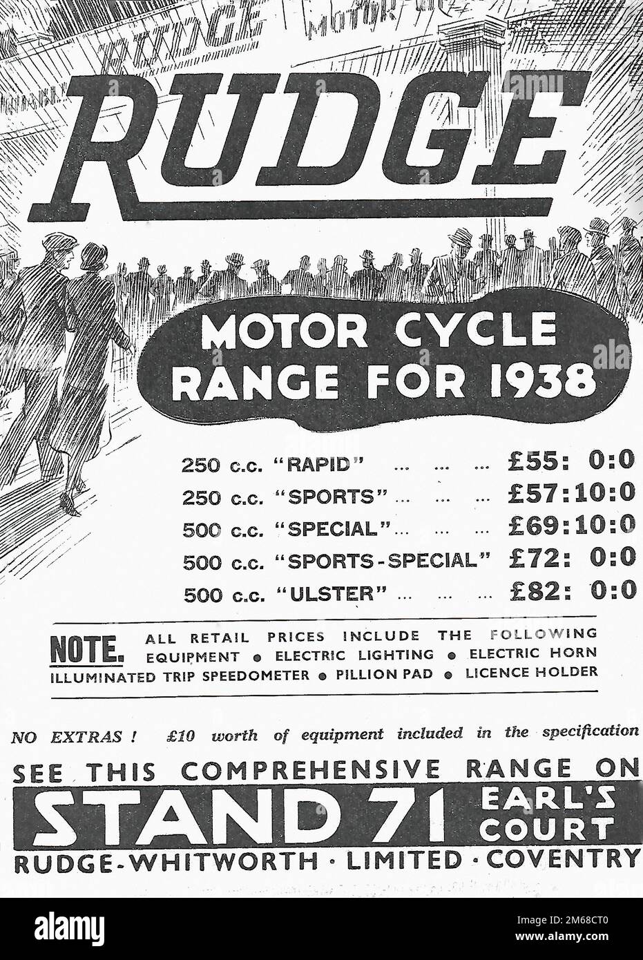 Rudge - Vintage Motorcycle Advertising Stock Photo - Alamy