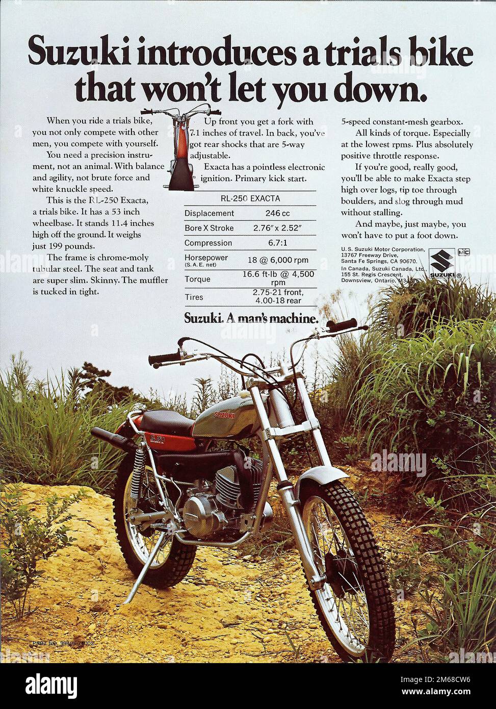 SUZUKI RL 250 Exacta Trial - Vintage Motorcycle Advertising Stock Photo - Alamy