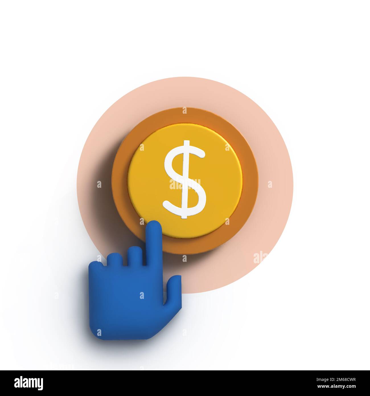 Hand with coin dollar sign.Business icon concept.Payment icon ...