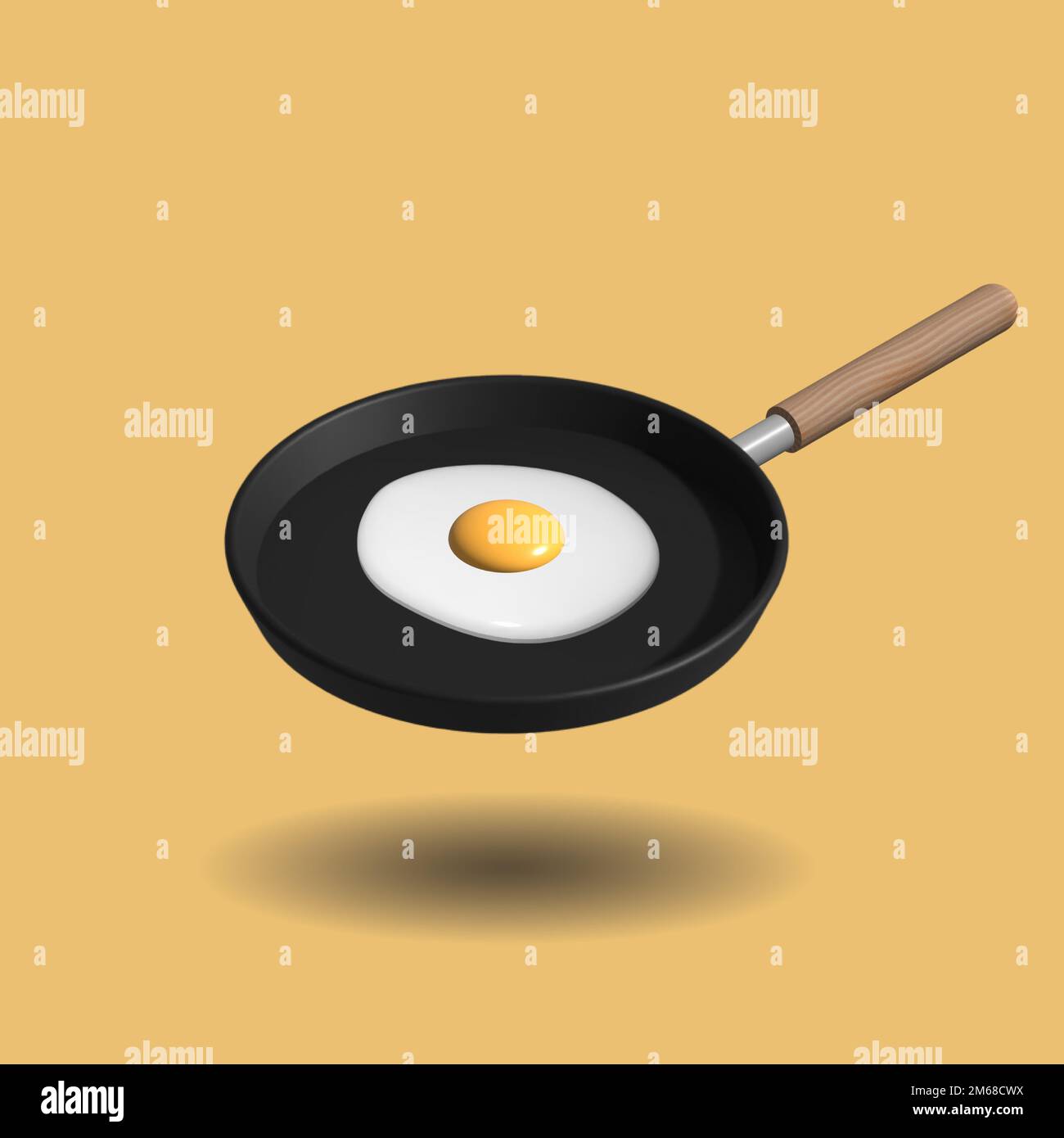 Cute 3d Pan fried egg illustration Stock Photo - Alamy