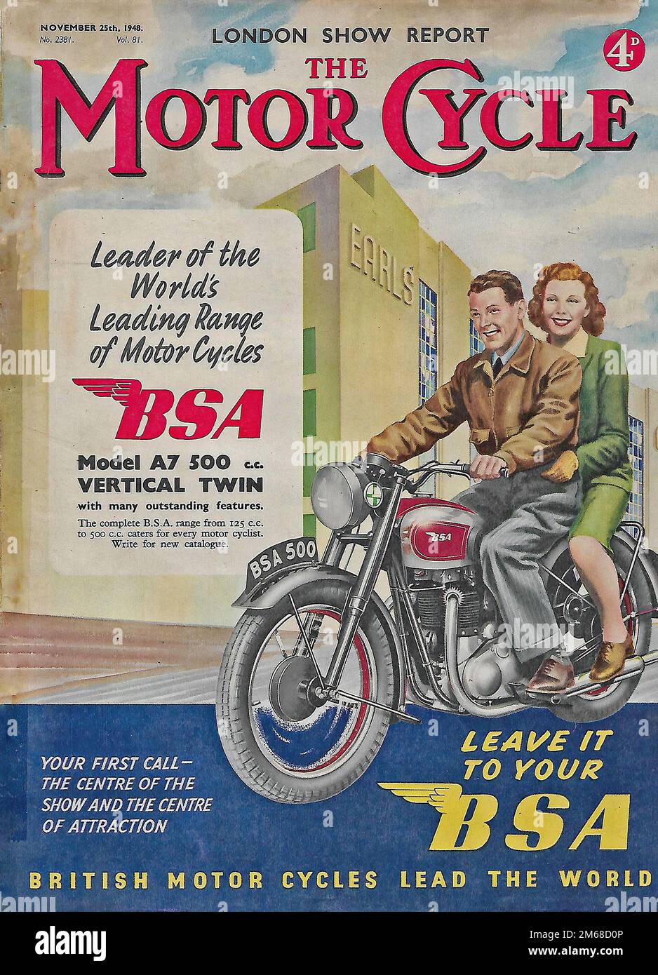 The Motor Cycle - Vintage Motorcycle Advertising Stock Photo - Alamy
