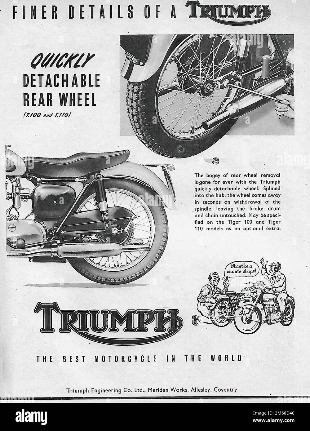 Triumph - Vintage Motorcycle Advertising Stock Photo - Alamy