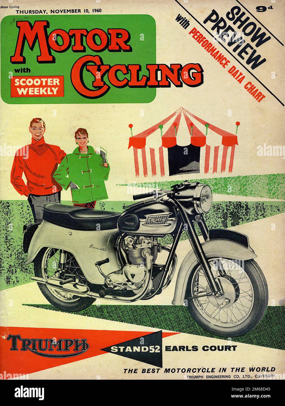 Triumph 5TA , Earls Court motorcycling show 1960 - Vintage Motorcycle Advertising - The ...