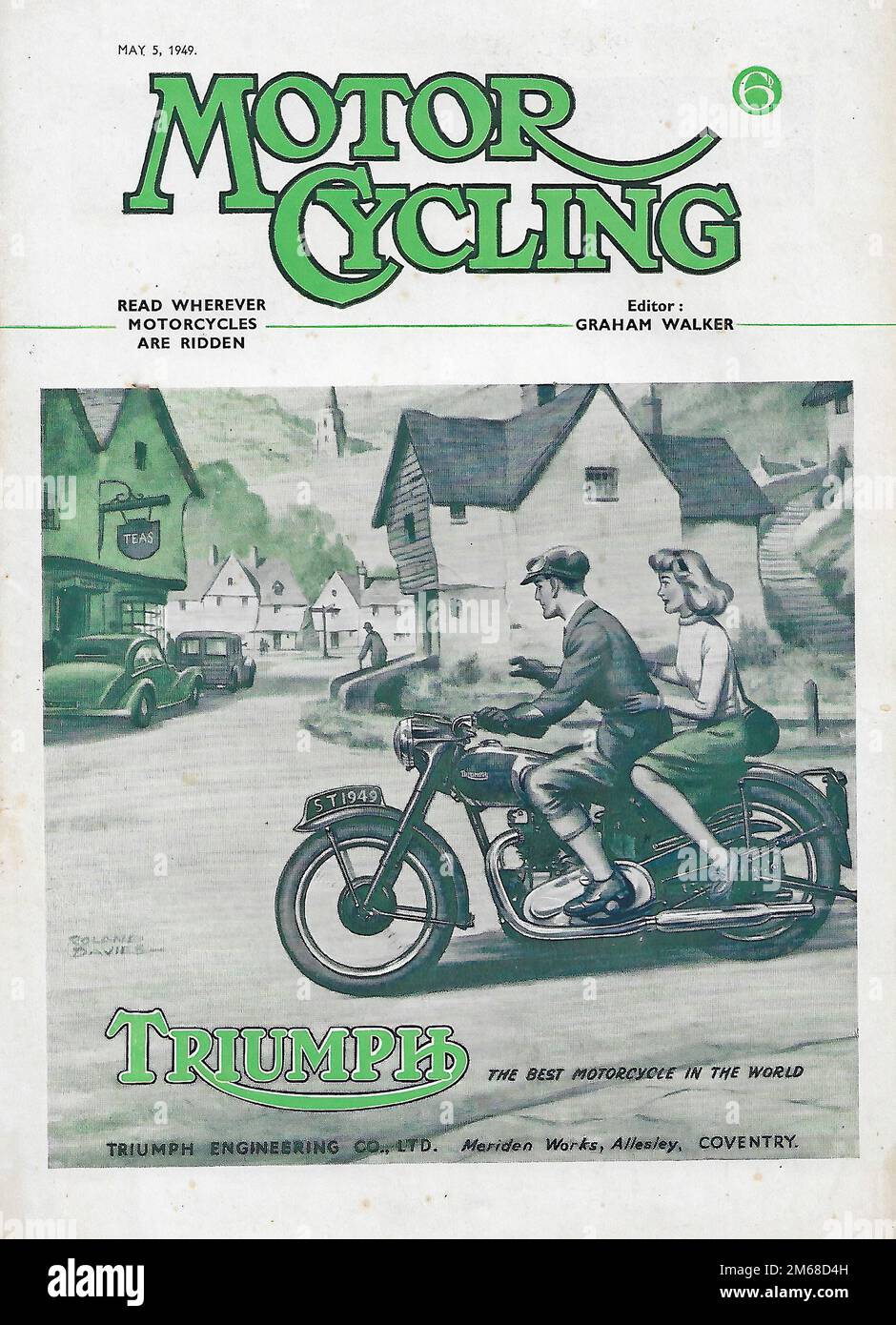 Triumph - The best Motorcycle in the World - Vintage Motorcycle Advertising Stock Photo - Alamy