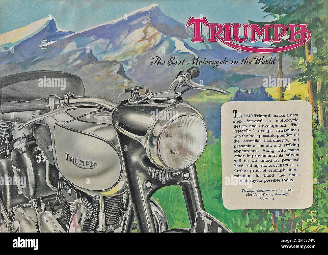 Triumph Speed Twin - Vintage Motorcycle Advertising Stock Photo - Alamy