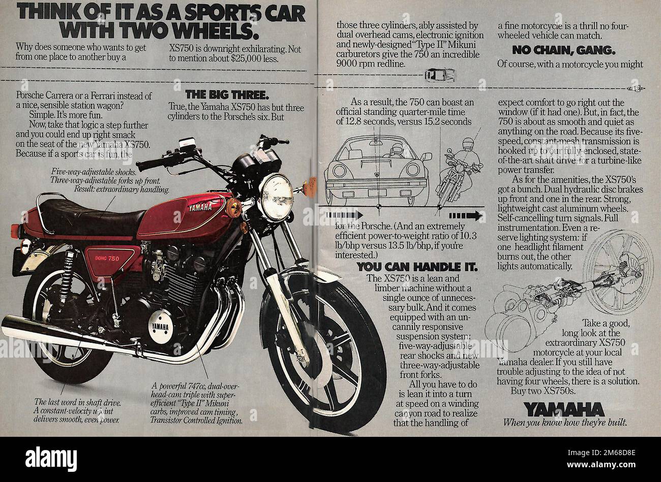 Yamaha XS750 - Vintage Motorcycle Advertising Stock Photo - Alamy