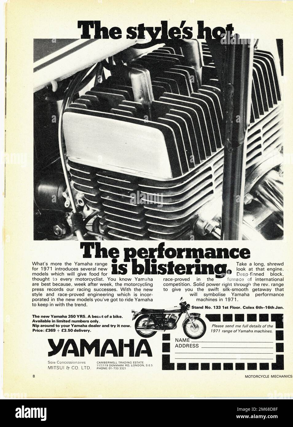 Yamaha Vintage Advertising - - 1971 Stock Photo - Alamy