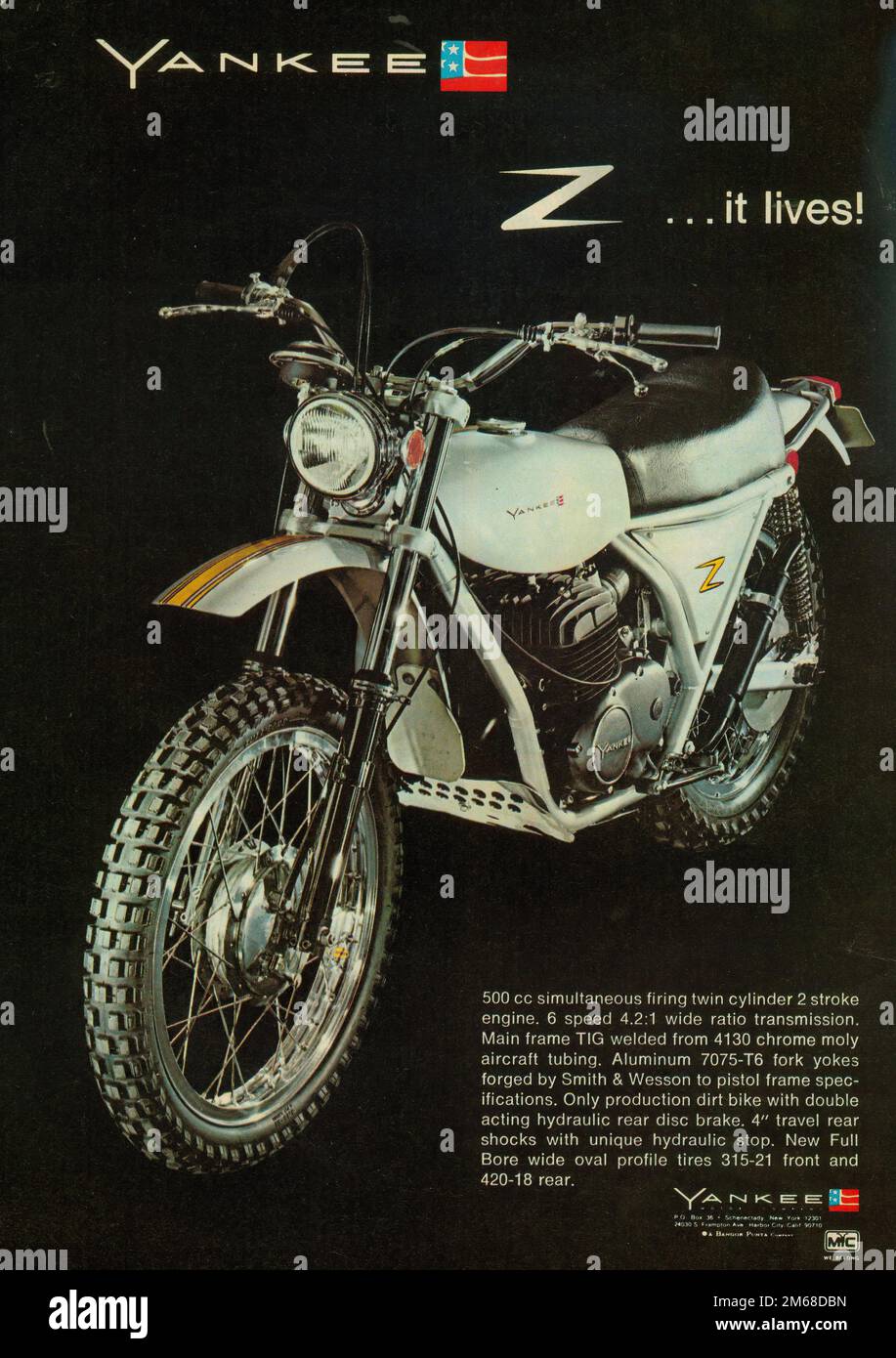 YANKEE 500 - Vintage Motorcycle Advertising Stock Photo - Alamy