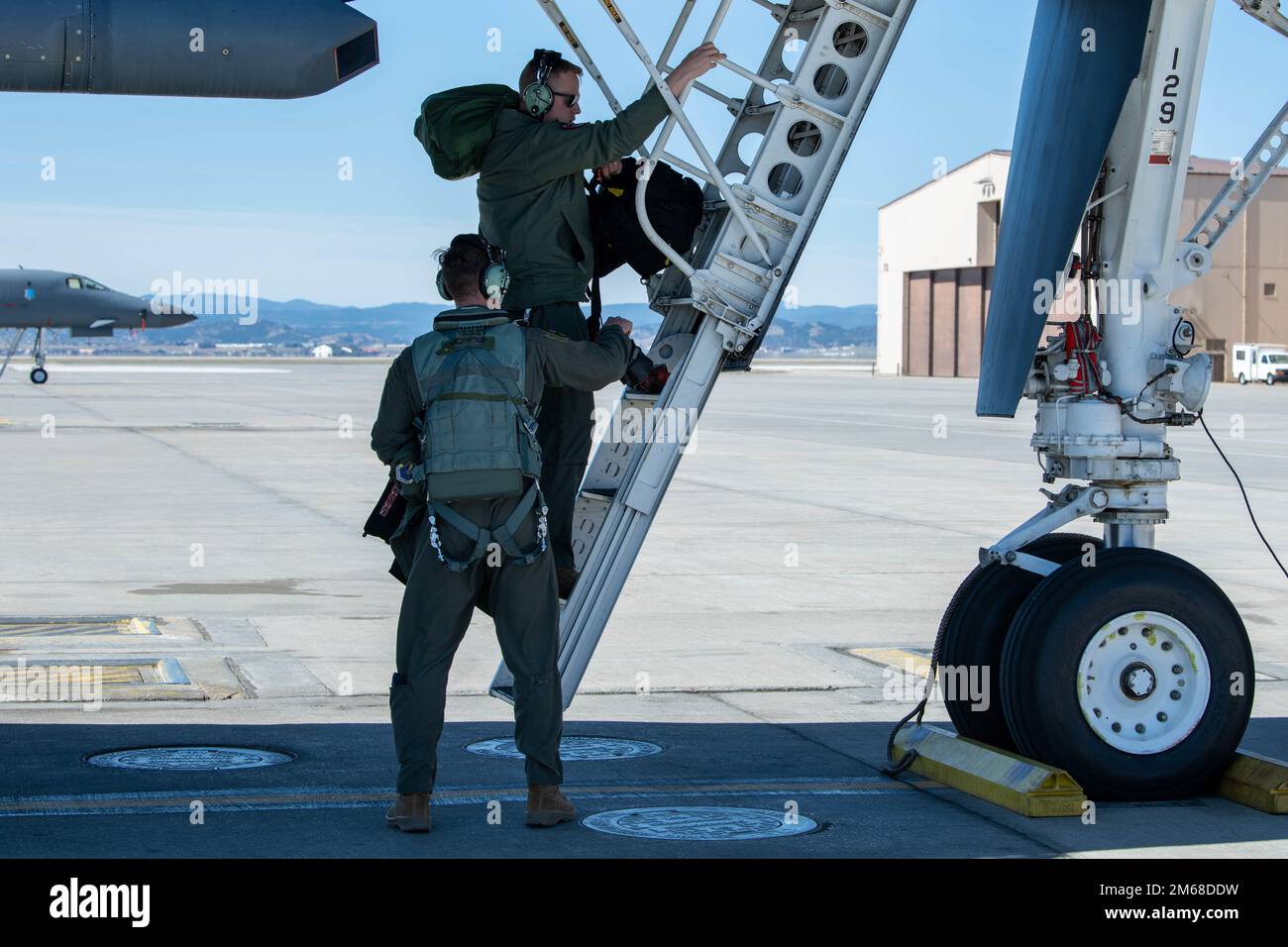Capt. Ian Ferguson, 37th Bomb Squadron pilot, and 1st Lt. Connor Tillo ...