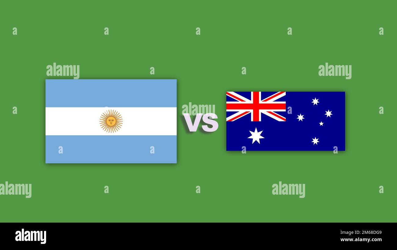 argentina vs australia Football Match Design Element Stock Photo - Alamy