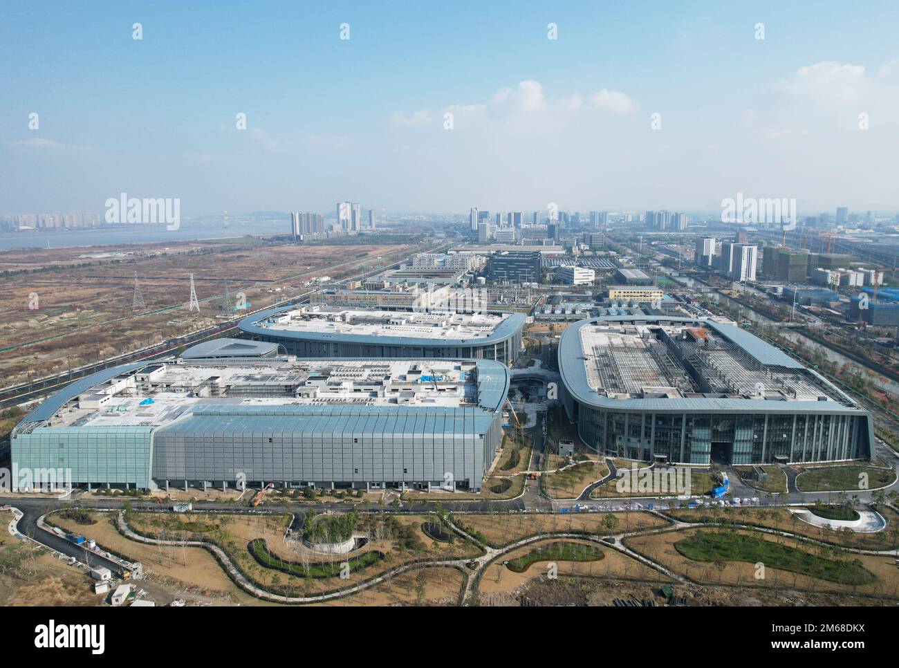 HANGZOU, CHINA - JANUARY 3, 2023 - An aerial view of the Wanxiang ...