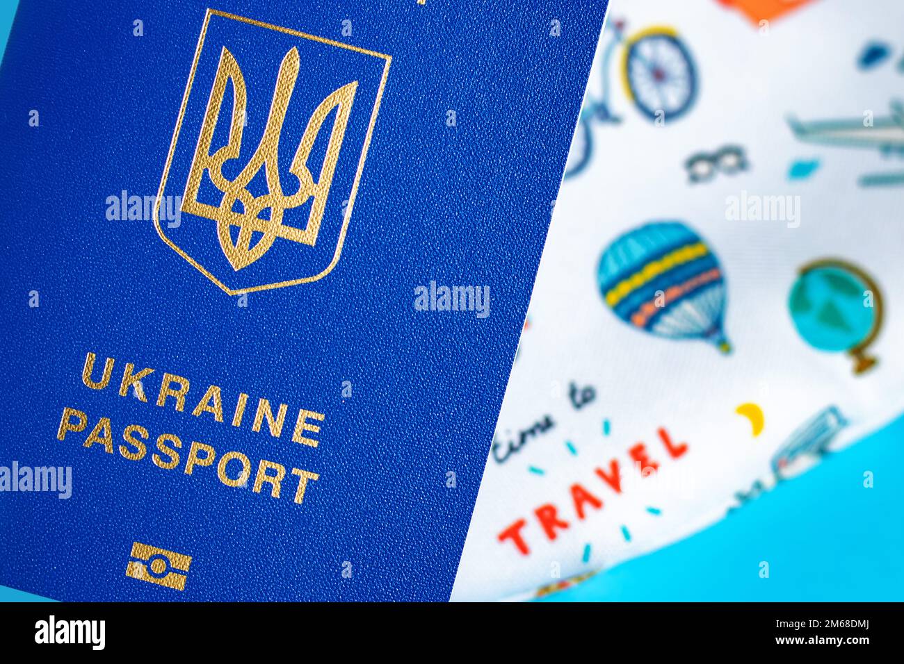New ukrainian blue biometric passport with identification chip on ...