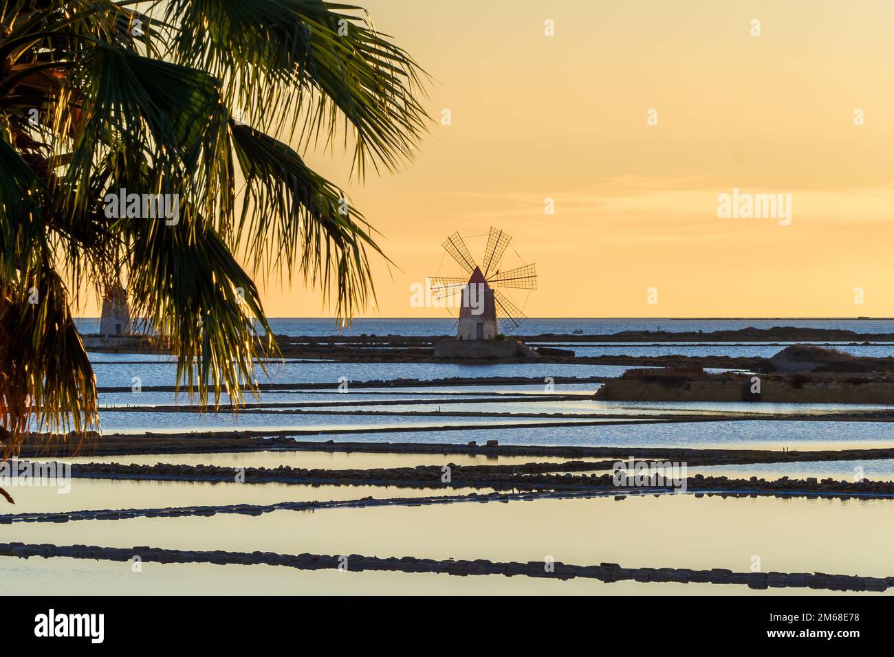 Salt marshes in the "Isole dello Stagnone di Marsala" nature reserve ...